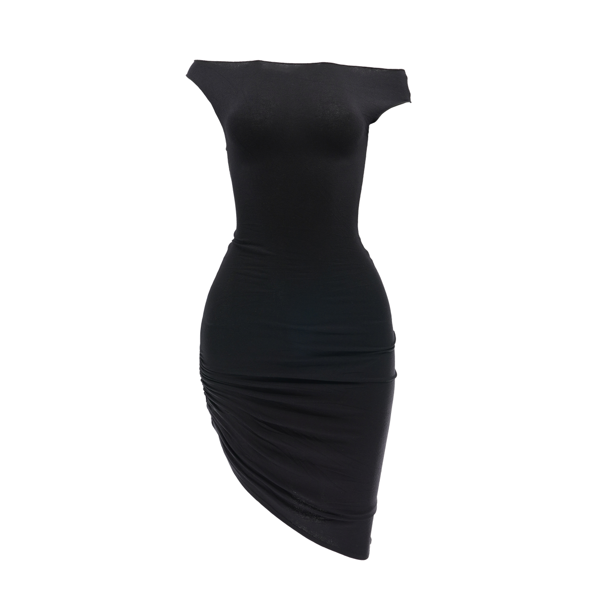 Drape Asymmetric Dress Black – Davis Active