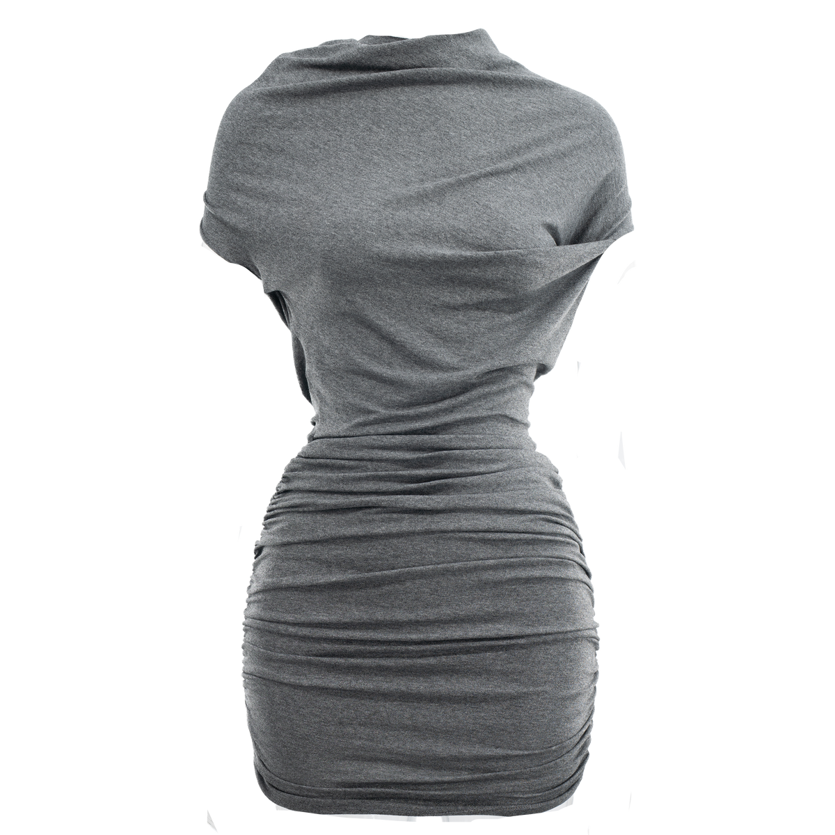 Drape Knotted Mini Dress Charcoal – Davis Active