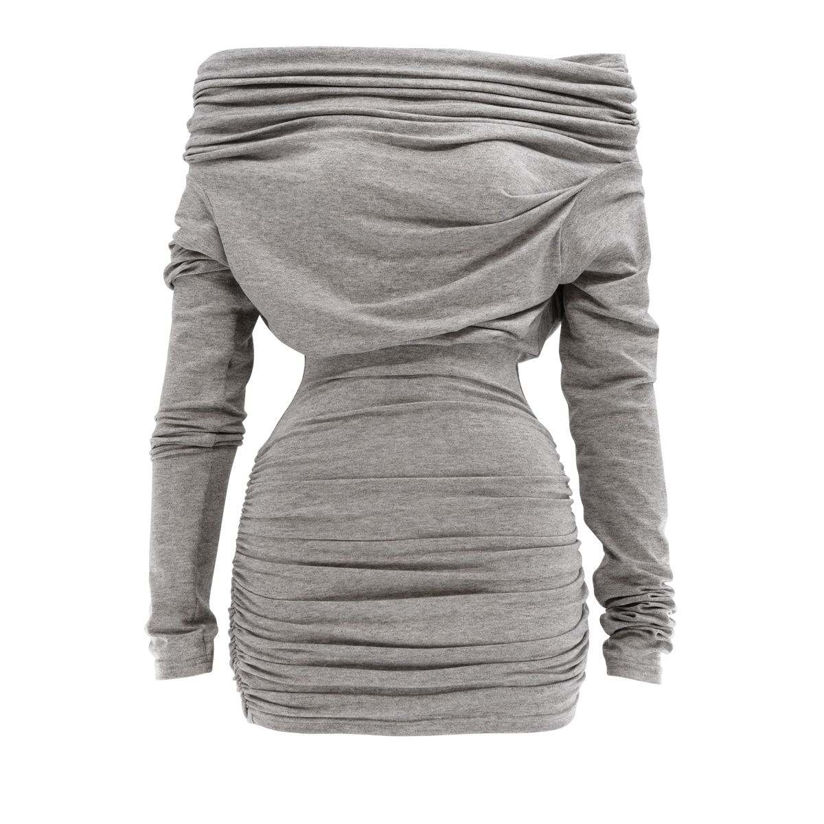 Drape Long Sleeve Mini Dress Grey – Davis Active