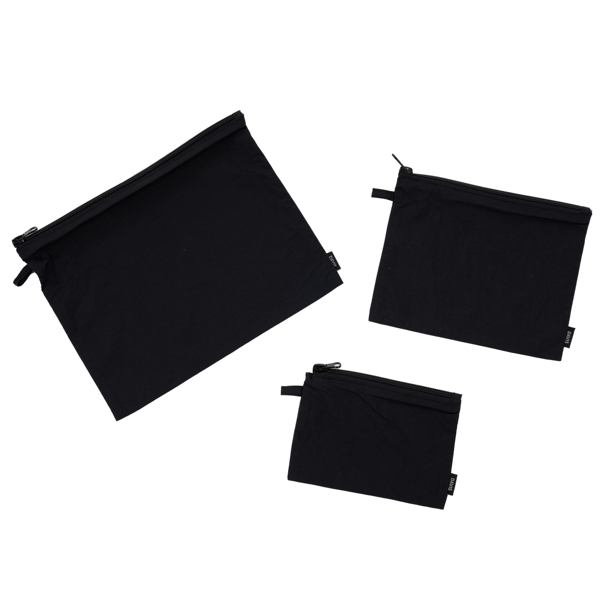 Nylon Zip Pouches Black – Davis Active