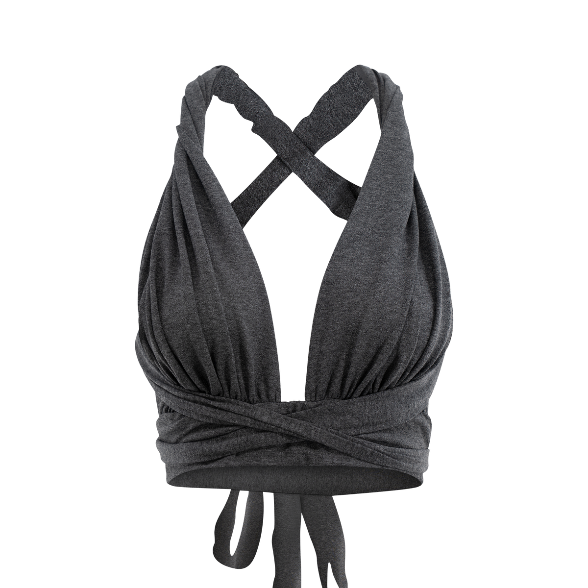 Drape Wrap Top Charcoal – Davis Active